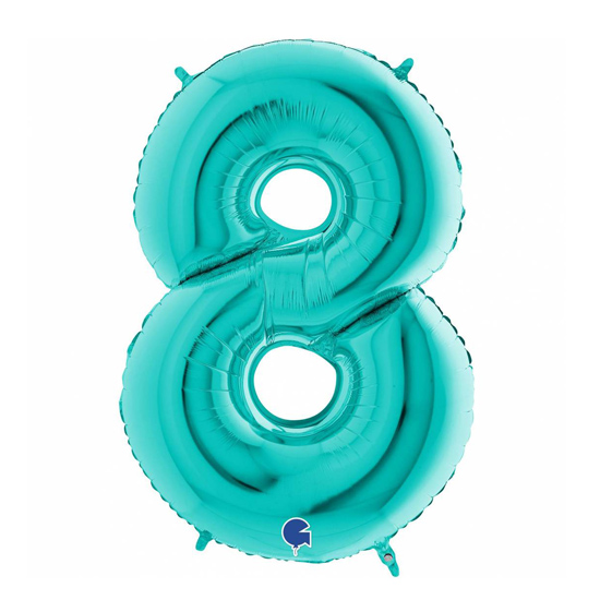 Comprar Globo Foil Número 8 Azul Turquesa 1M - My Karamelli